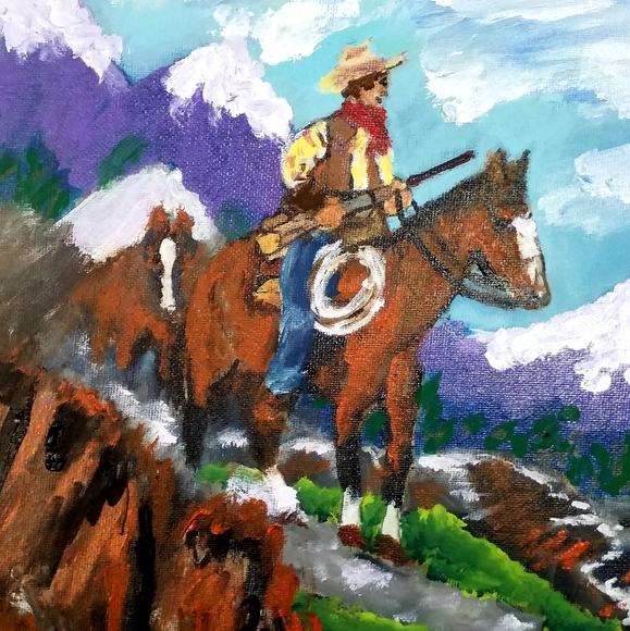 KAPUart | Art | 2 Gallon Hat Pack Horse Western Canvas Acrylic | Poshmark